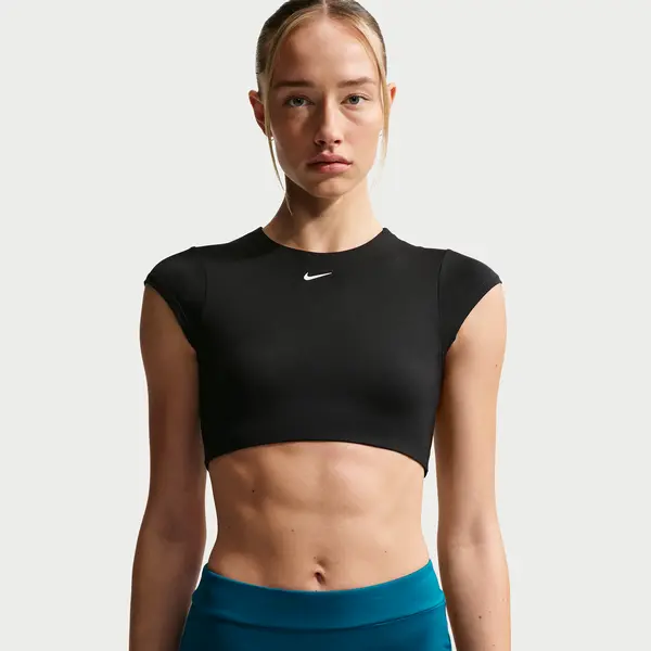 Nike Swim Cropped Swim Top - Black