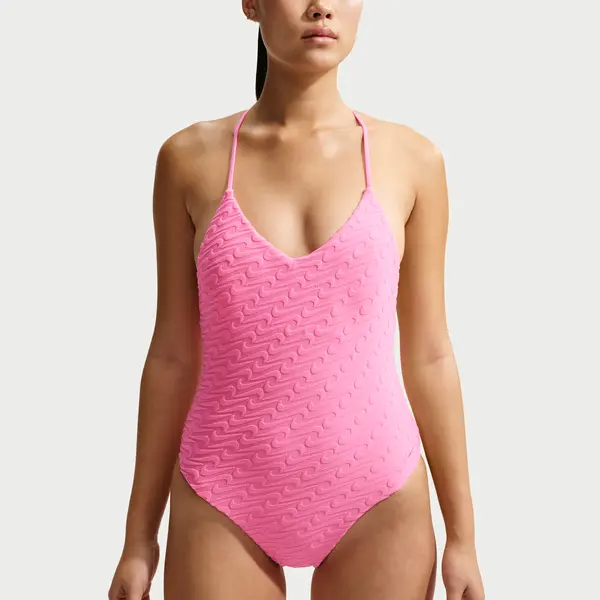 Nike Terry Texture Y-back One Piece - Pink
