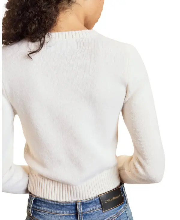 Cynthia Rowley Intarsia Cropped Sweater - Ivory