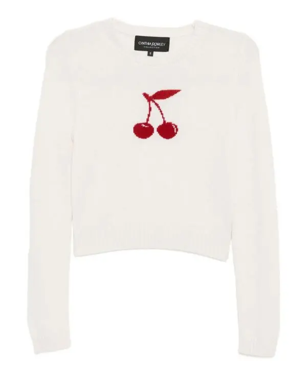 Cynthia Rowley Intarsia Cropped Sweater - Ivory