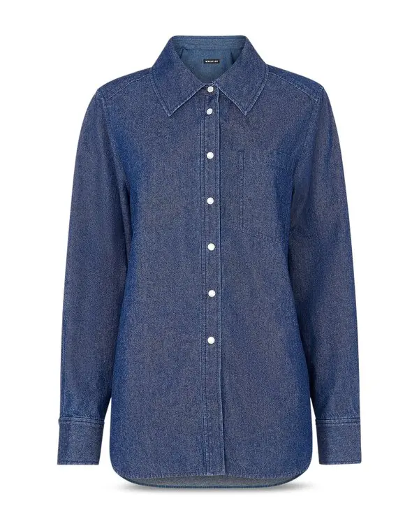 Whistles Pocket Detail Cotton Shirt - Denim