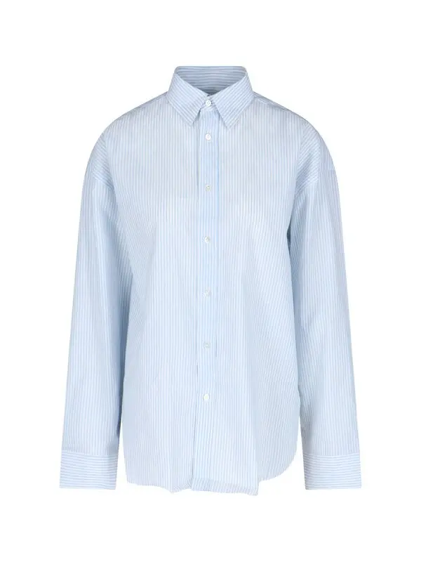 FINAMORE 1925 Oriana' Striped Shirt - Light Blue