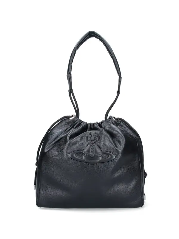 VIVIENNE WESTWOOD Hilary' Large Bucket Bag - Black