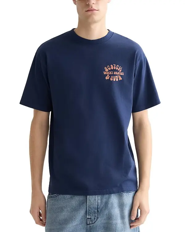 Scotch & Soda Desert Solstice Logo T-shirt - Pageant Blue