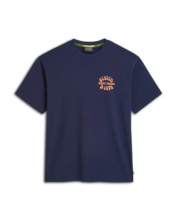 Scotch & Soda Desert Solstice Logo T-shirt - Pageant Blue