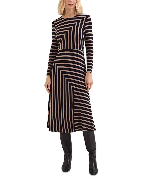 PHASE EIGHT Mia Striped Midi Dress