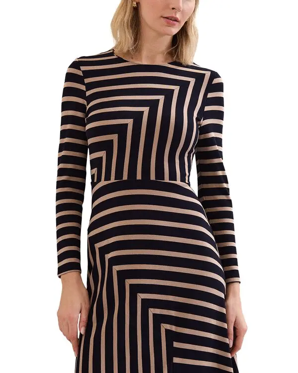 PHASE EIGHT Mia Striped Midi Dress