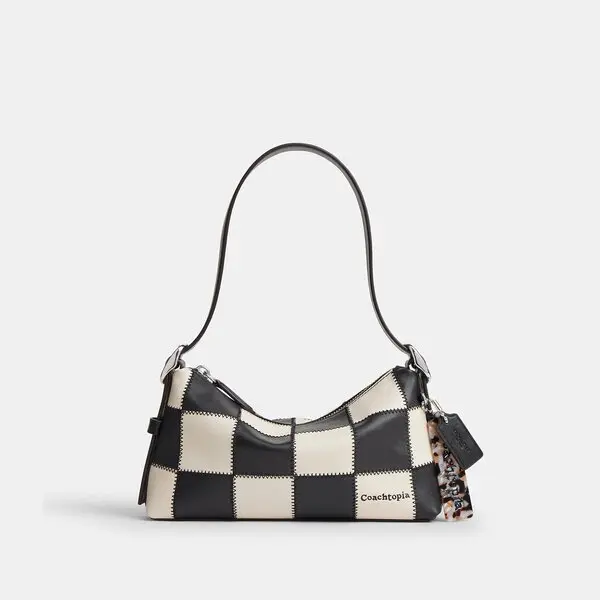 COACHTOPIA Alter/ego Small Slouchy Shoulder Bag In Upcrafted Leather - Black/chalk