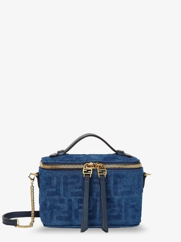 Fendi Vanity Case Ff Fabric - Blue