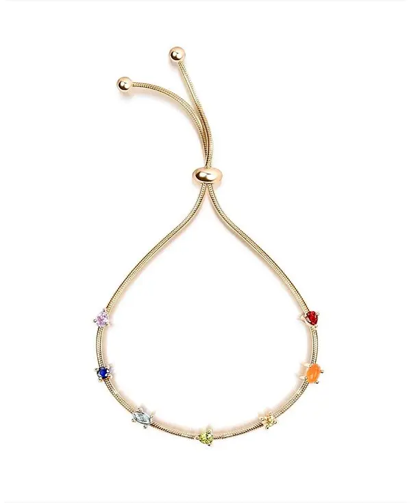 KARMA AND LUCK Careful Alignment 7 Stones Chakra Bracelet - Gold