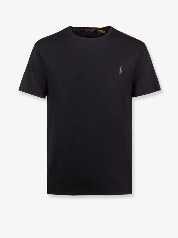 Polo Ralph Lauren Cotton Tshirt With Logo Embroidery - Black