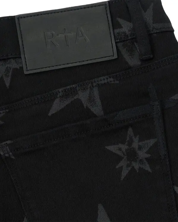 RtA Skinny Fit Star Pattern Jeans