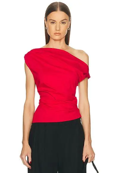 Staud Asymmetrical Top - Cherry