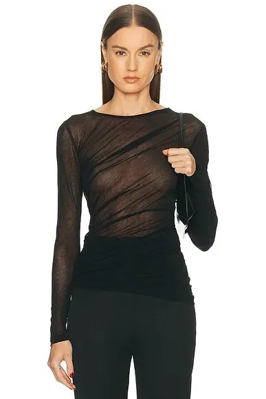 Helmut Lang Seamed Wind Top - Black