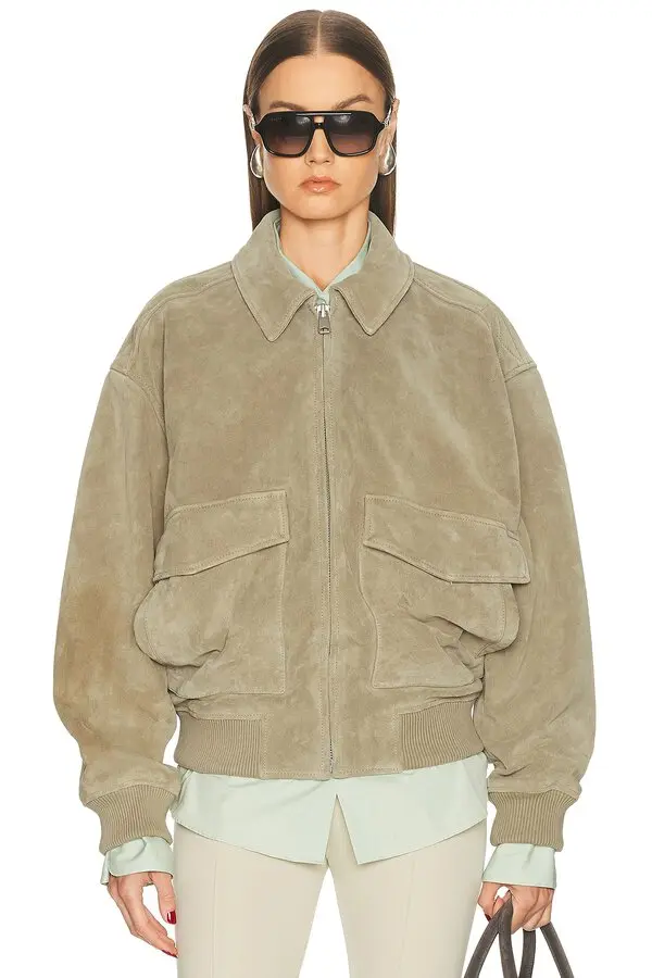 Citizens Of Humanity Vivienne Suede Jacket - Deep Olive