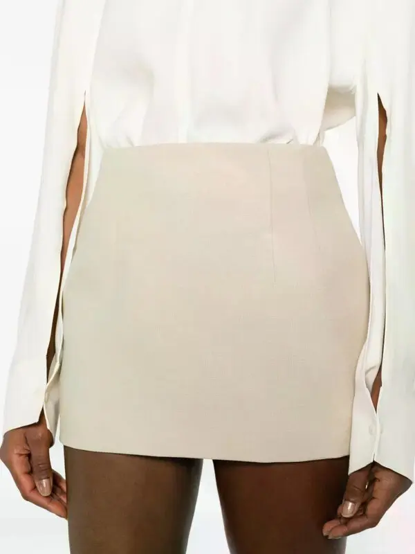 Wardrobe.NYC Contour Mini Skirt - Neutrals