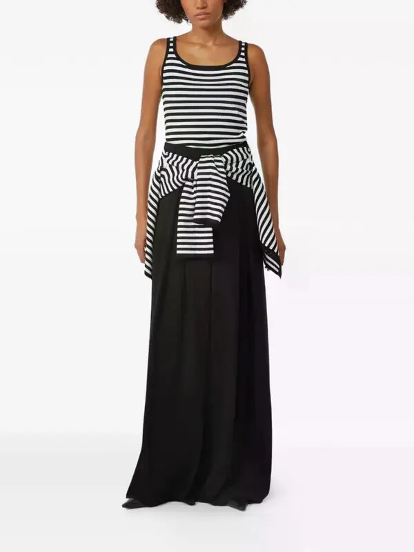 Max Mara Striped Trim Top - Black