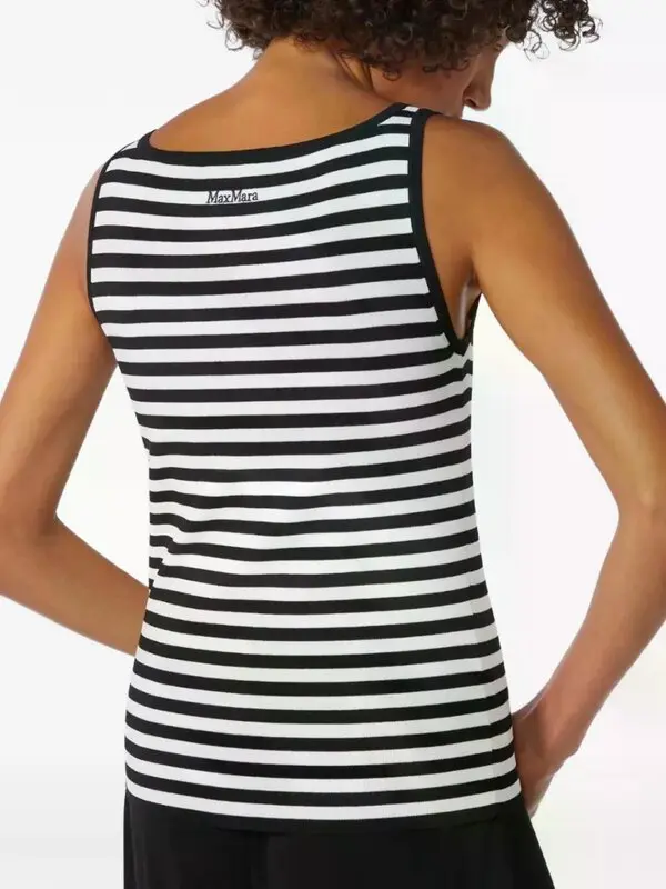 Max Mara Striped Trim Top - Black