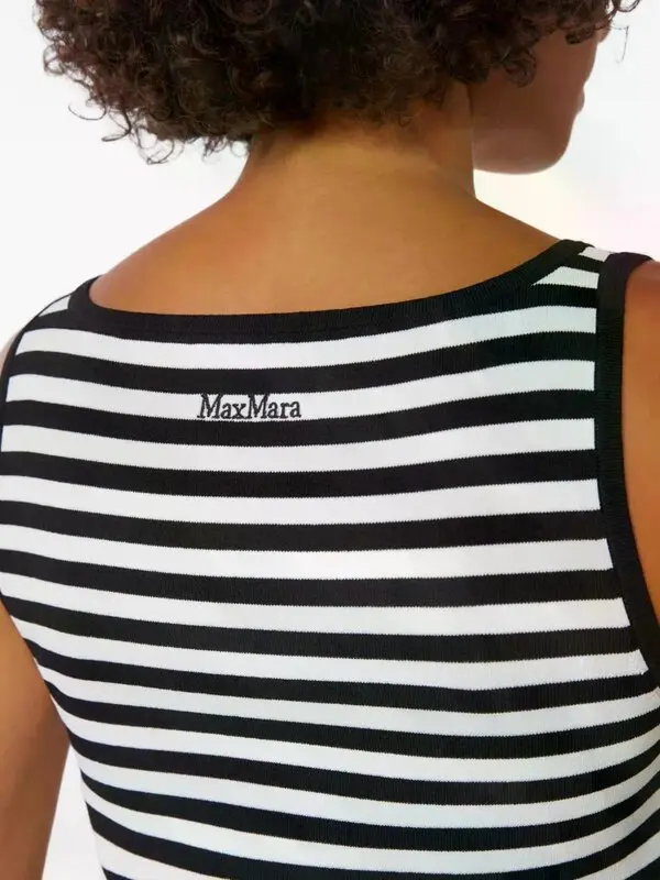 Max Mara Striped Trim Top - Black