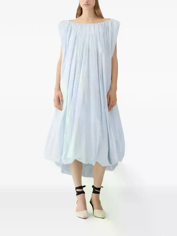 Jacquemus Lavande Striped Balloon Midi Dress - Blue