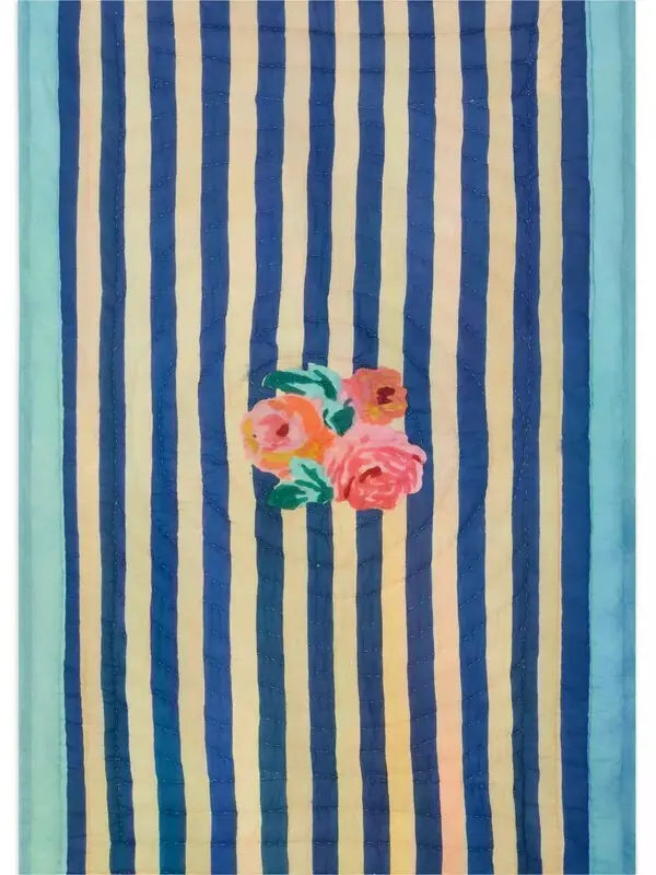 LISA CORTI Striped Reversible Blanket