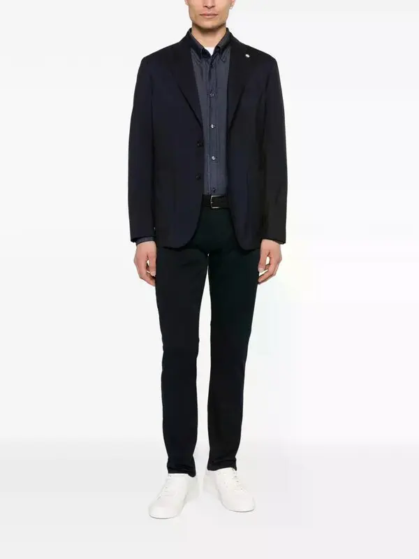 Emporio Armani Logo-plaque Trousers - Blue
