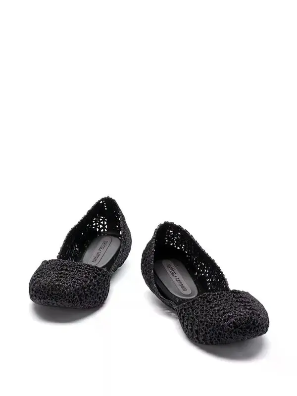 Melissa Campana Papel Caged Ballet Flats - Black