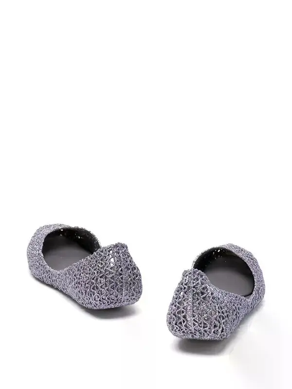 Melissa Glitter Cut-out Ballerina Flats - Grey