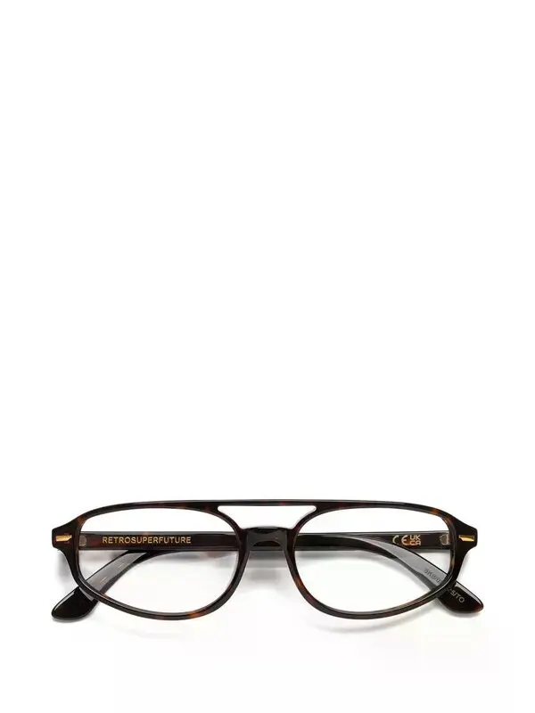 RETROSUPERFUTURE Pilot Frame Glasses - Brown