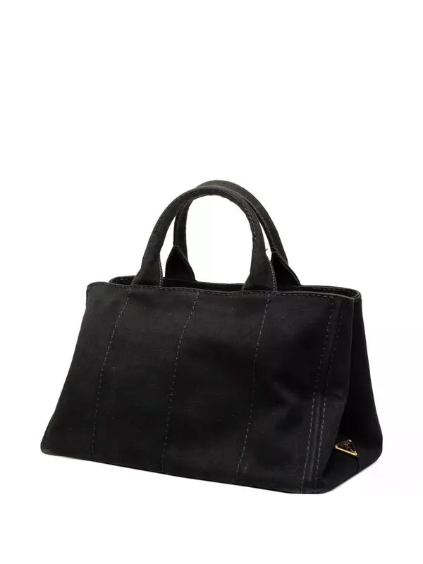 Prada Canvas Canapa Logo Satchel - Black