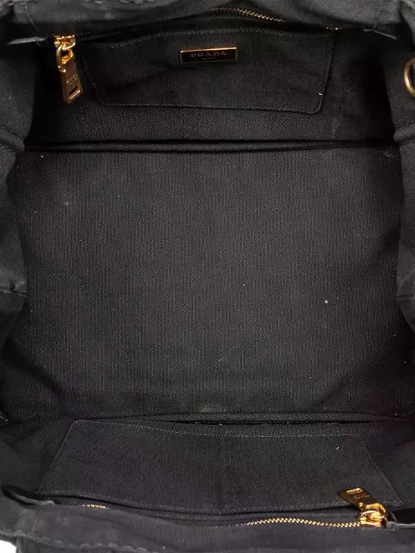 Prada Canvas Canapa Logo Satchel - Black