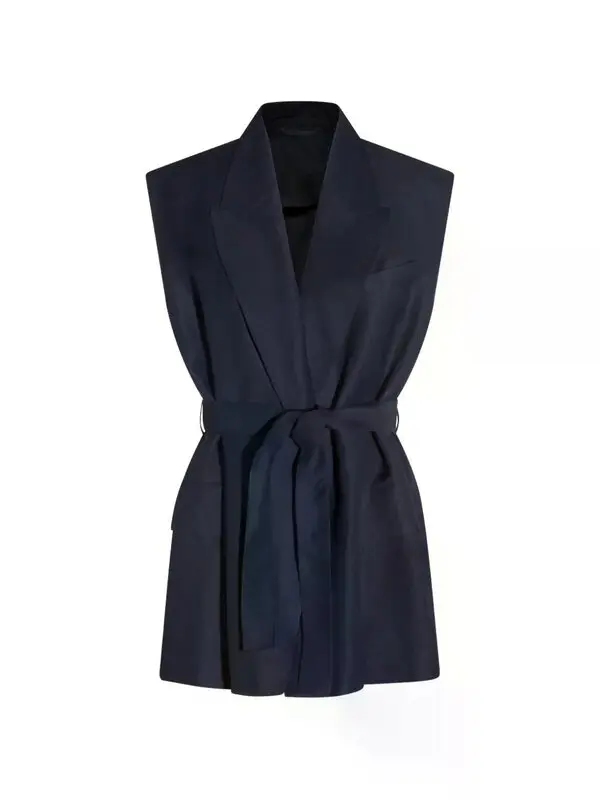 Brunello Cucinelli Sleeveless Belted Waistcoat - Blue