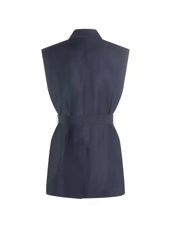 Brunello Cucinelli Sleeveless Belted Waistcoat - Blue