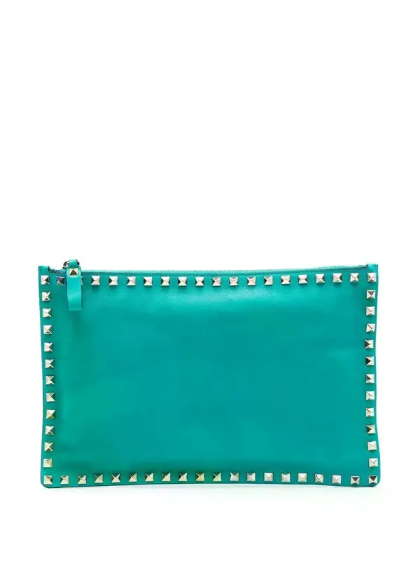 Valentino Garavani Leather Rockstud Clutch Bag