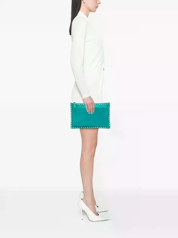 Valentino Garavani Leather Rockstud Clutch Bag
