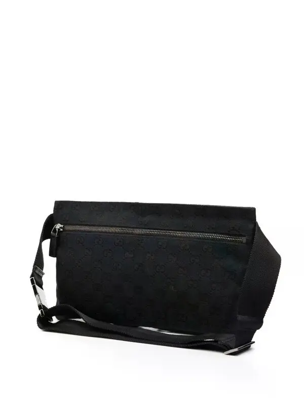 Gucci Gg Canvas Double Pocket Belt Bag - Blue