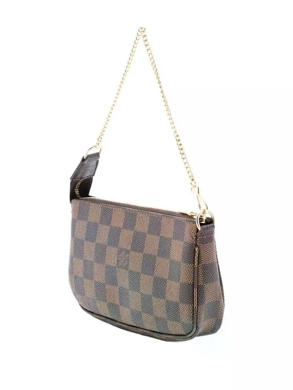 LOUIS VUITTON 2004 Damier Ebene Mini Pochette Accessoires Handbag - Brown