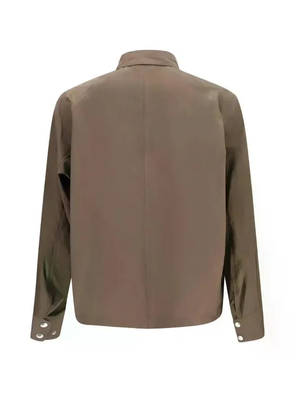 Sacai Buttoned Cotton Shirt Jacket - Brown