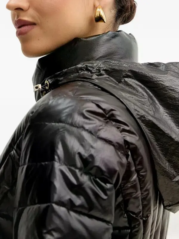 Armani Exchange Quilted Funnel-neck Jacket - Black