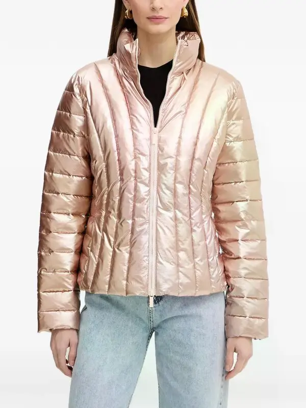 Armani Exchange Quilted Funnel-neck Jacket - Pink