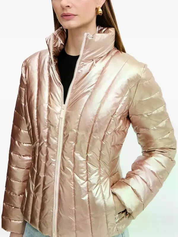 Armani Exchange Quilted Funnel-neck Jacket - Pink