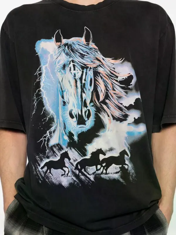 LỰU ĐẠN Horse-graphic T-shirt