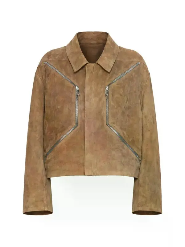 Rick Owens Heizer Mac Zipped Leather Coat