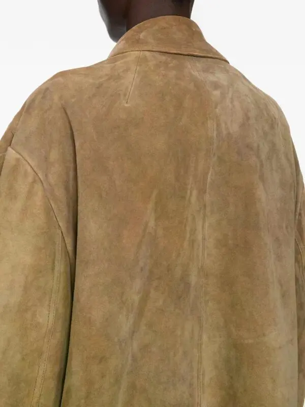 Rick Owens Heizer Mac Zipped Leather Coat