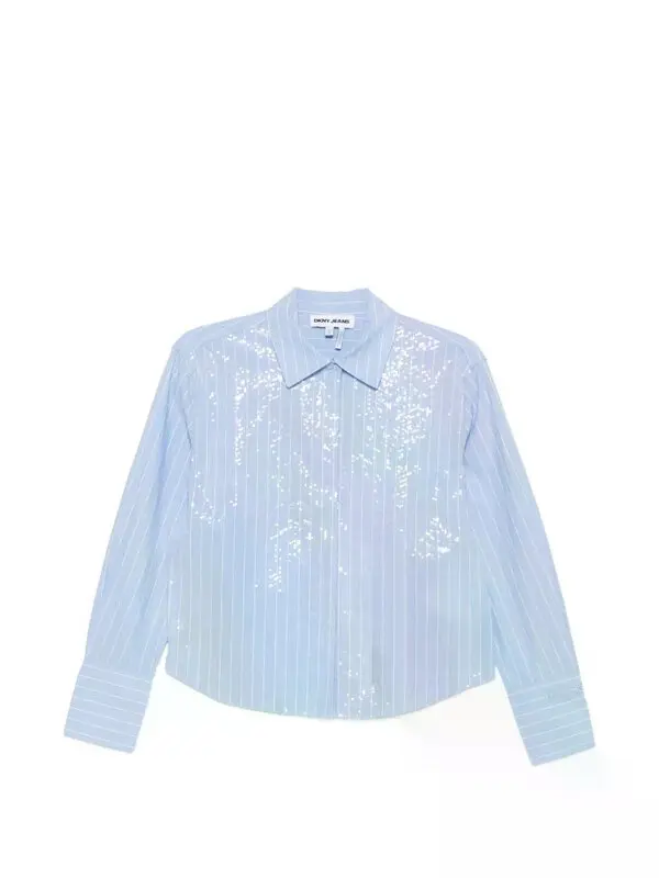 Dkny Sequined Striped Shirt