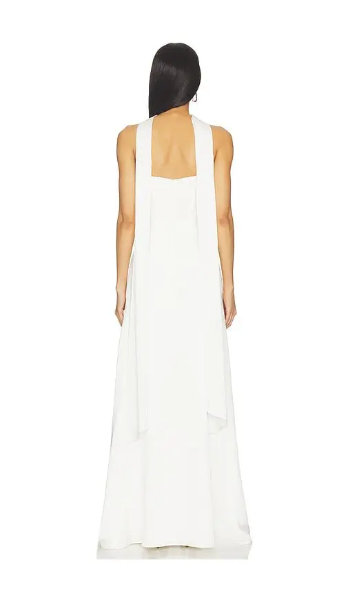 ELLIATT Strapless Gown With Scarf Detail - White