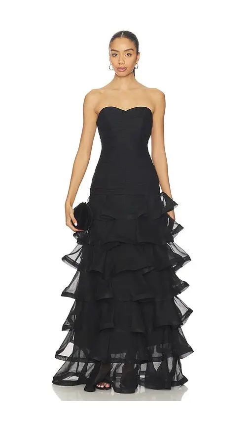 ELLIATT Evelin Tiered Gown - Black