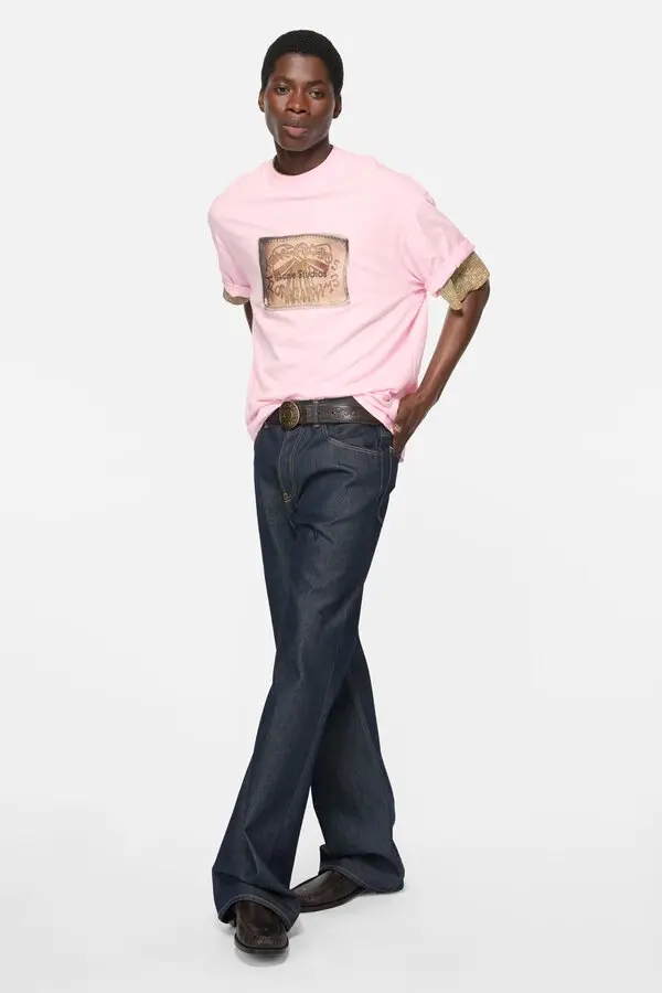Acne Studios Bow Logo T-shirt - Baby Pink