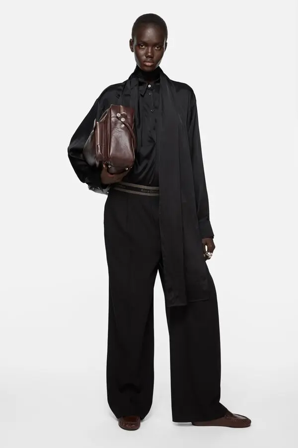 Acne Studios Layered Satin Blouse - Black