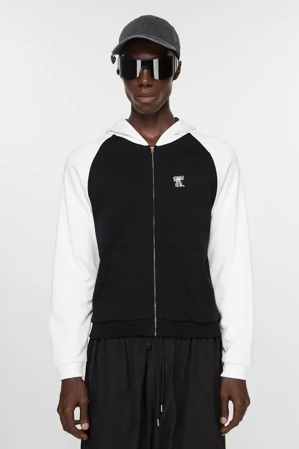 Acne Studios Bicolour Zip-up Hoodie - Black